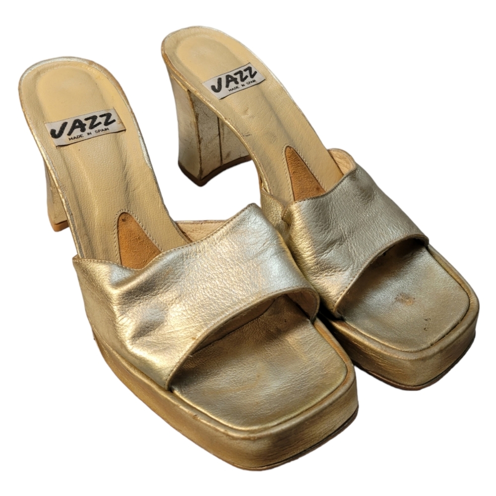 Vintage Gold Metallic Slides From The 70s/ Hippie Boh… - Gem